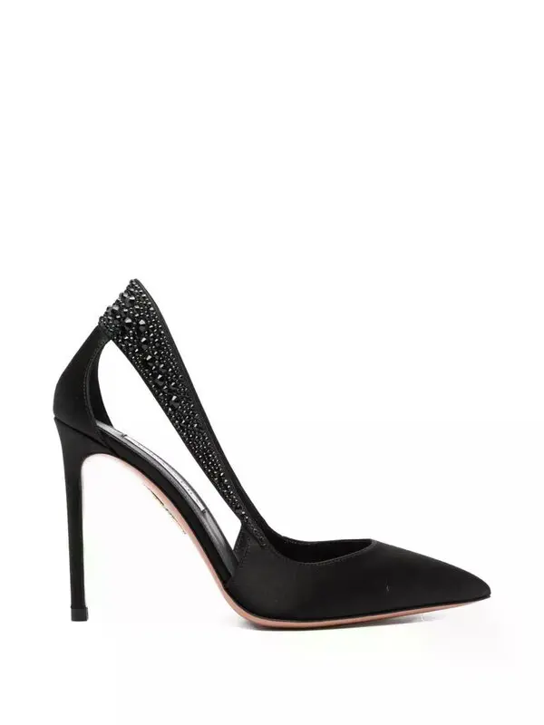 AQUAZZURA Embellished Leather Pumps - Black