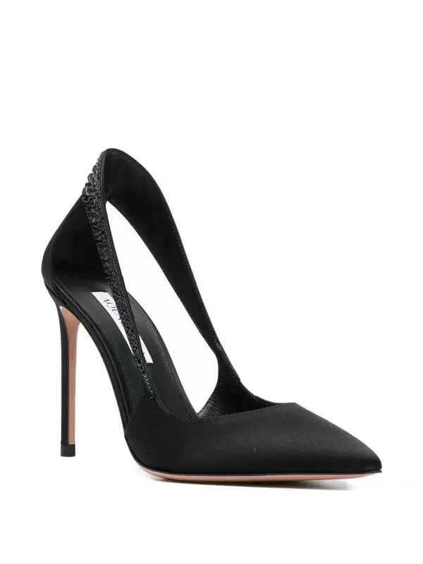 AQUAZZURA Embellished Leather Pumps - Black
