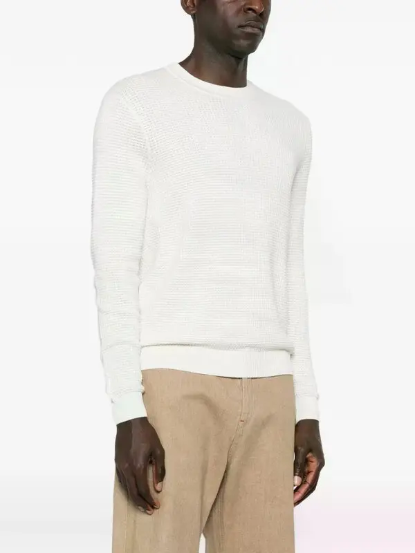 Eric Bompard Waffle-knit Round-neck Sweater