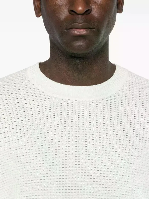 Eric Bompard Waffle-knit Round-neck Sweater