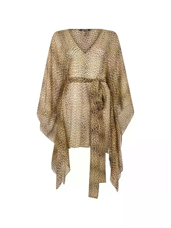Roberto Cavalli Leopard Print Tie Beachwear - Neutrals