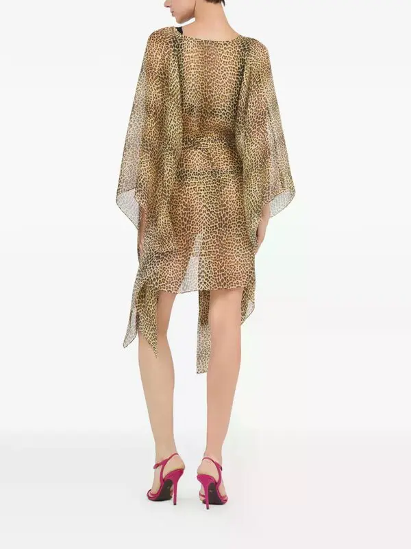 Roberto Cavalli Leopard Print Tie Beachwear