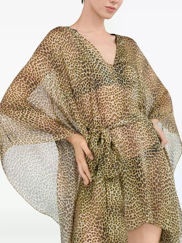 Roberto Cavalli Leopard Print Tie Beachwear