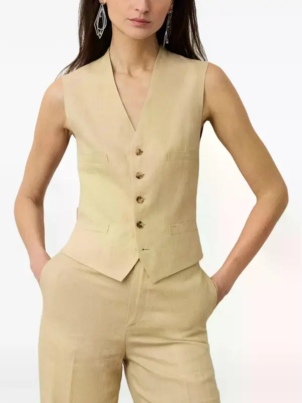 Ralph Lauren Jaiden Linen Vest - Neutrals