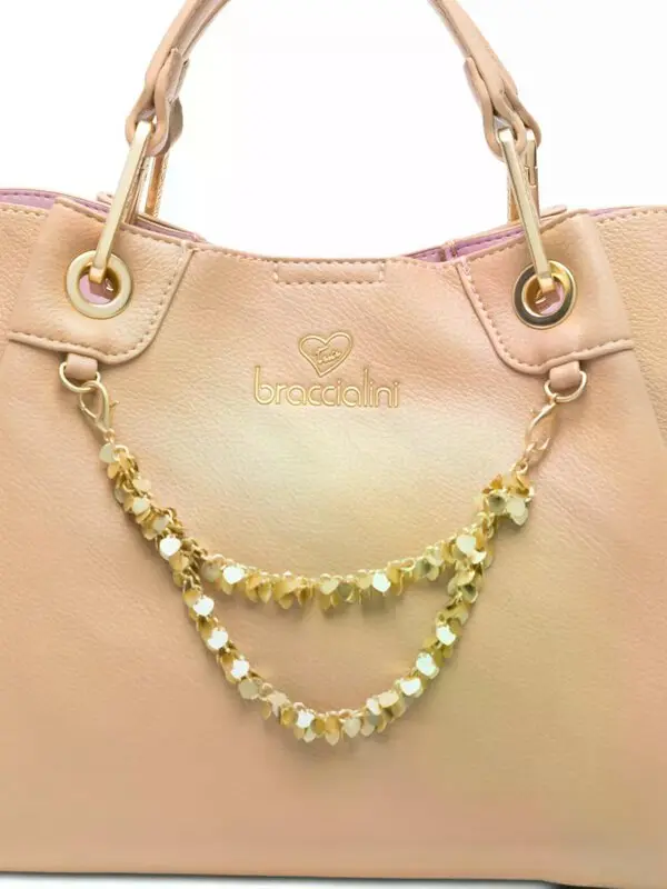 BRACCIALINI Amy Hearts-chain Tote Bag - Neutrals