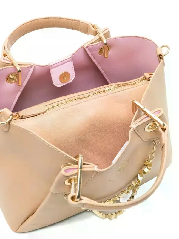 BRACCIALINI Amy Hearts-chain Tote Bag - Neutrals