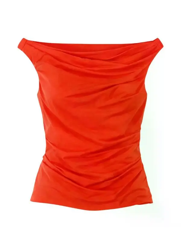 Simkhai Maisel Draped Blouse - Orange