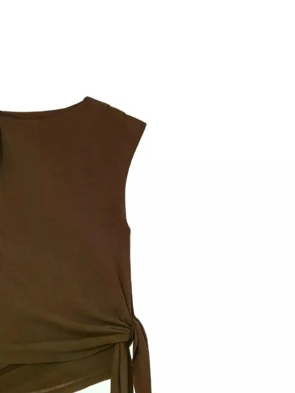 GANNI Knot-detail Side-tie Tank Top - Brown