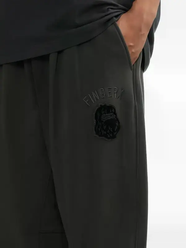 FINGERCROXX Embroidered Trousers - Grey