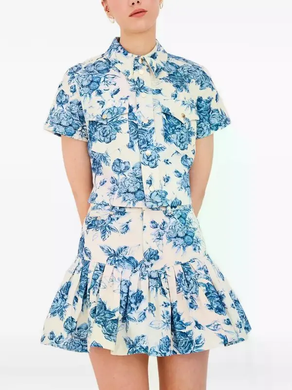 Cara Cara Ohara Floral-print Mini Skirt