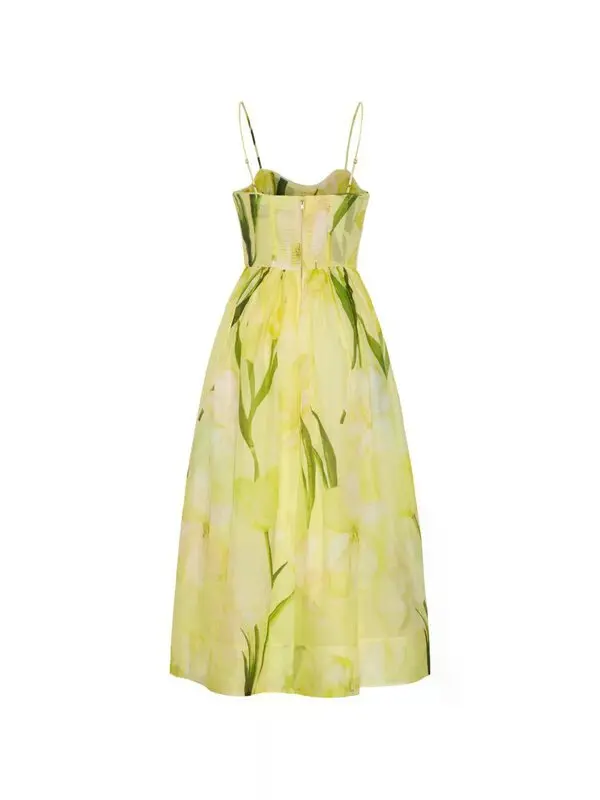 Cara Cara Alba Floral-print Midi Dress - Yellow