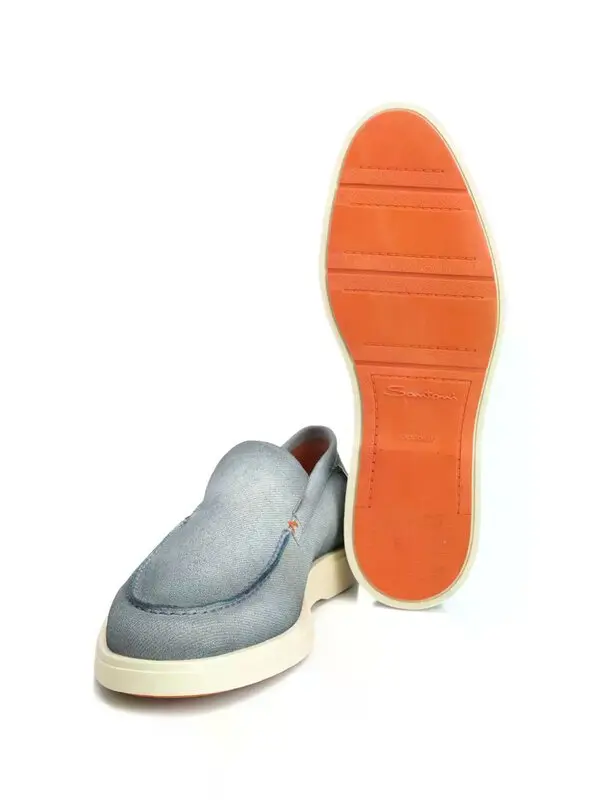 Santoni Stitch-detail Loafers - Blue