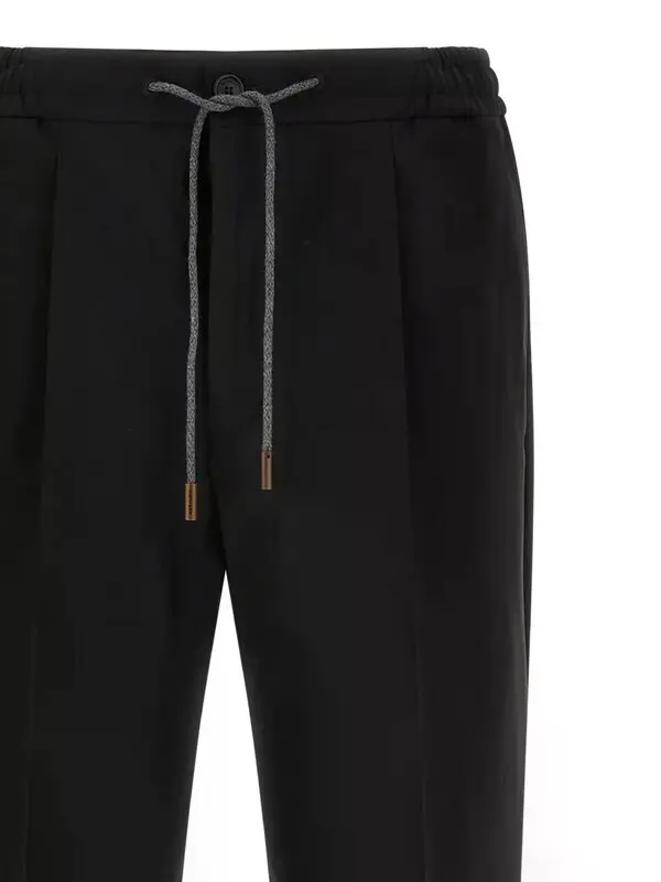 Incotex 78 Drawstring Pleat Wool Trousers