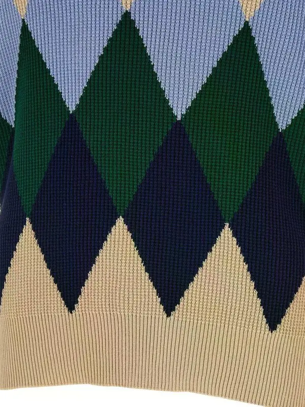 BALLANTYNE Argyle-pattern V-neck Sweater
