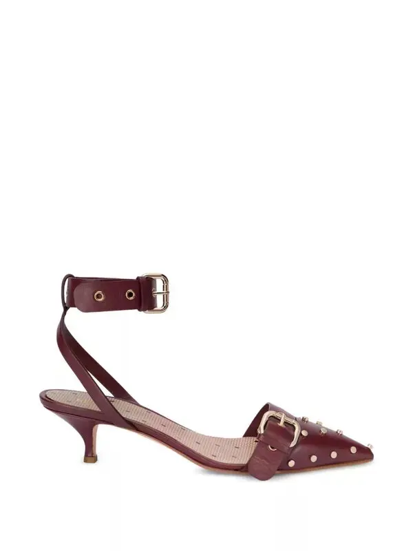 Red Valentino Studded Buckle Pumps - Red