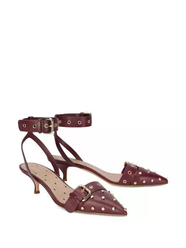 Red Valentino Studded Buckle Pumps - Red
