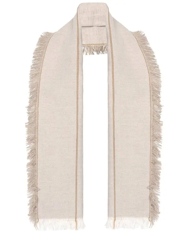 THE ROW Parsif Scarf - Beige Grey & Dark Sand