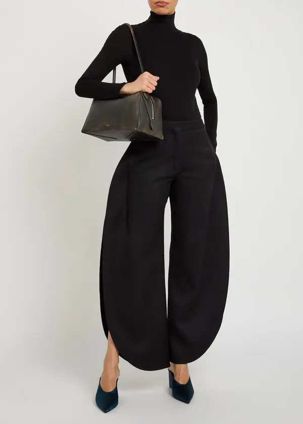 Alaïa Sculpted Wool Trousers - Black
