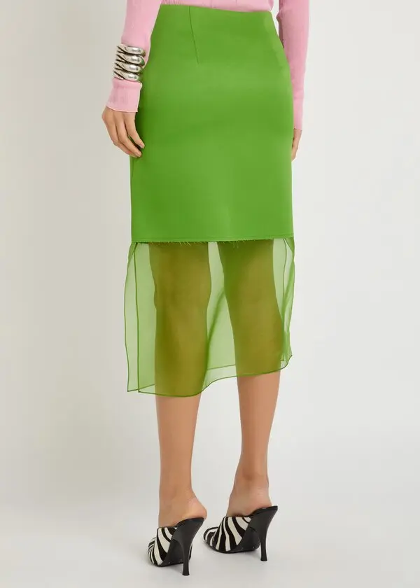 Khaite Sybil Layered Effect Satin Skirt