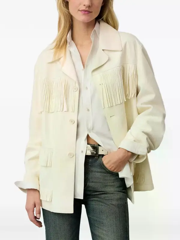 Ralph Lauren Fringe-trim Suede Jacket - Neutrals