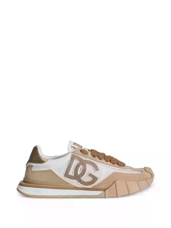 Dolce & Gabbana Rhinestone Logo Sneakers - White
