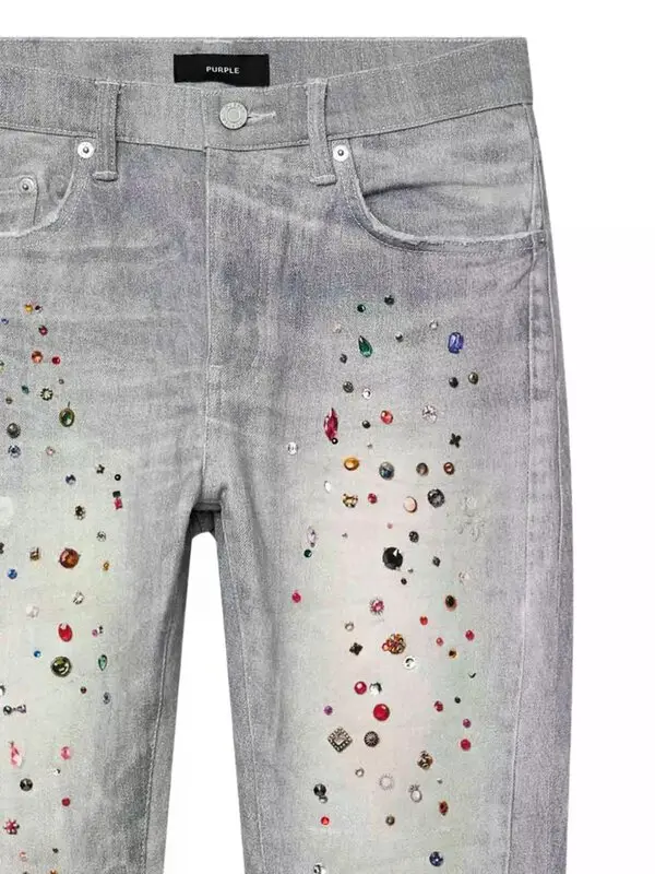PURPLE BRAND Jewel Embellished Skinny Jeans