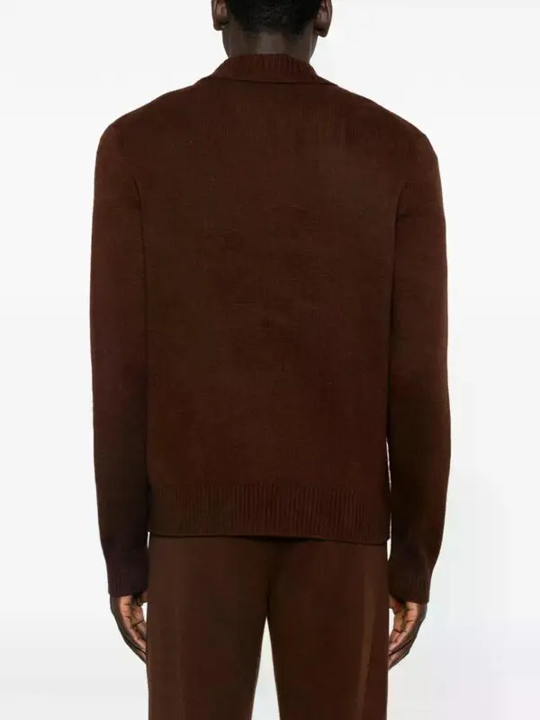 Eric Bompard Ribbed Shirt-collar Cardigan