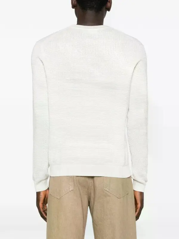 Eric Bompard Waffle-knit Round-neck Sweater
