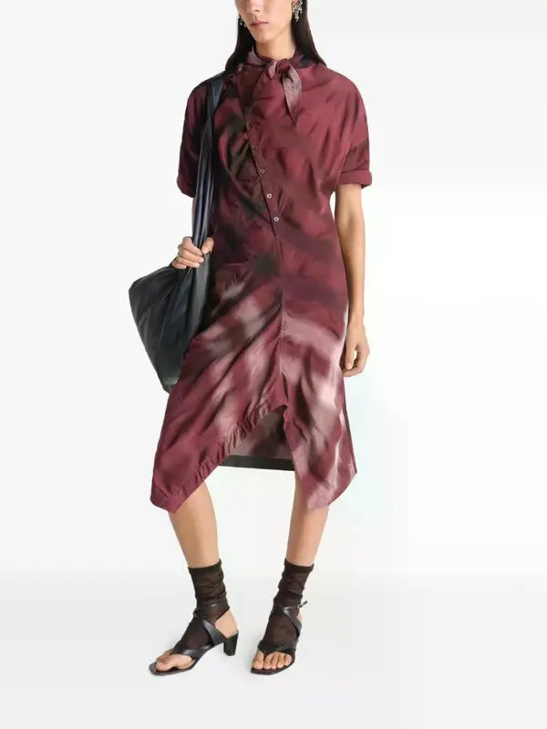 LEMAIRE Asymmetric Cowl Midi Shirt Dress