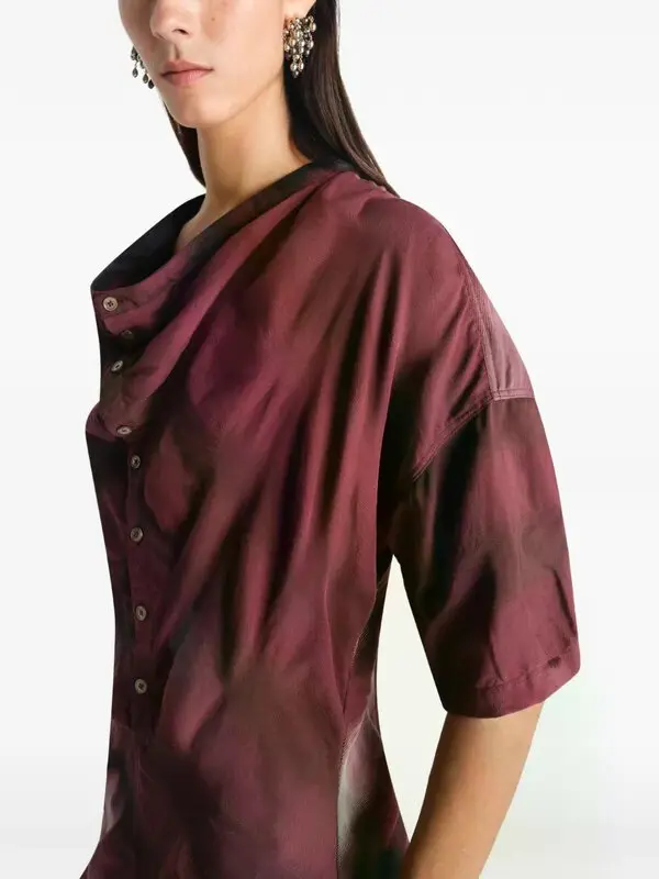 LEMAIRE Asymmetric Cowl Midi Shirt Dress