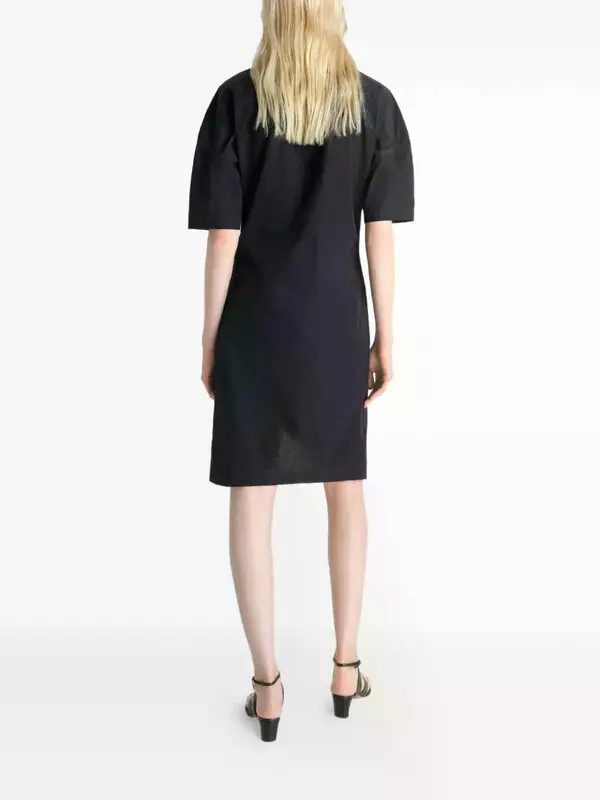 LEMAIRE Asymmetric Midi Shirt Dress - Black