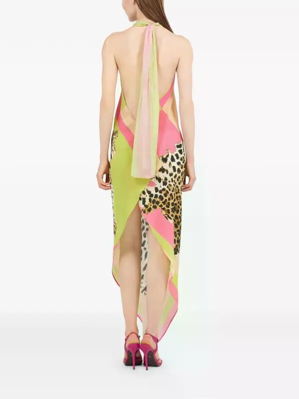 Roberto Cavalli Animal Print Halterneck Dress
