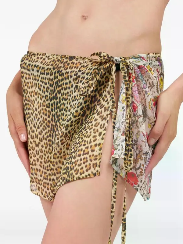 Roberto Cavalli Leopard Floral Beachwear