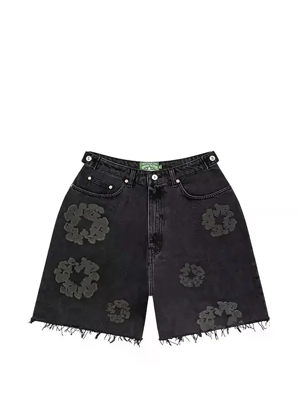 DENIM TEARS Wreath Denim Shorts - Black