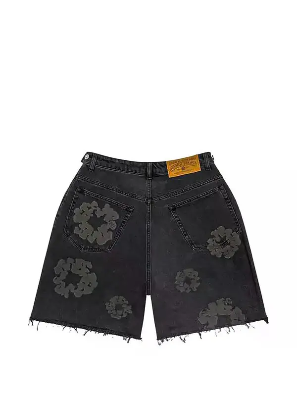 DENIM TEARS Wreath Denim Shorts - Black