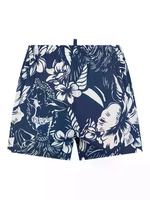 Dsquared2 Printed Swim Shorts - Blue