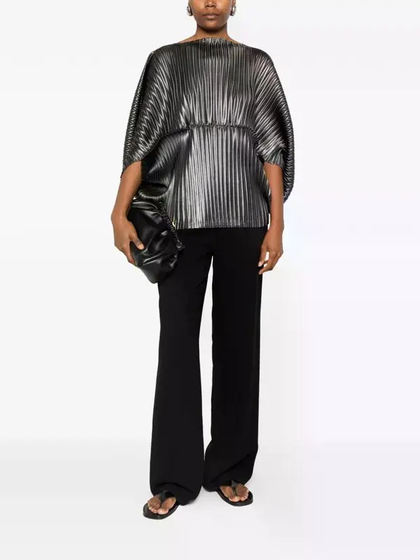 Issey Miyake Pleated Top - Black
