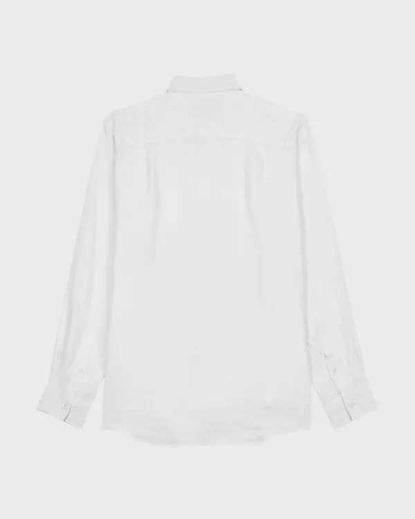 Vilebrequin Linen Shirt Solid Shirt Caroubis - White