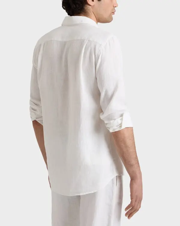 Vilebrequin Linen Shirt Solid Shirt Caroubis - White