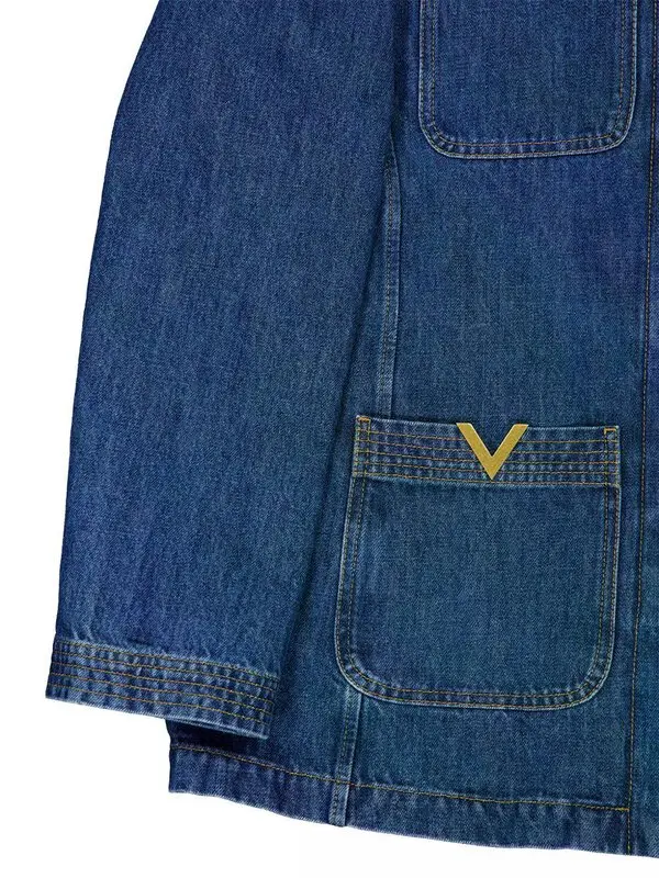 Valentino Garavani Vlogo Contrast-stitch Denim Jacket