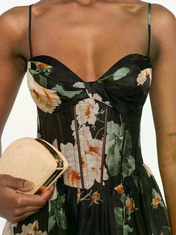 zimmermann corset dress Carousel Mini | Cream Rose Made in China zimmermann natura midi corset dress