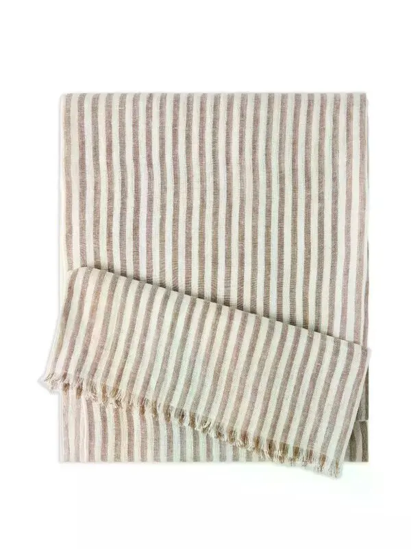 Brunello Cucinelli Striped Fringed Scarf - Neutrals