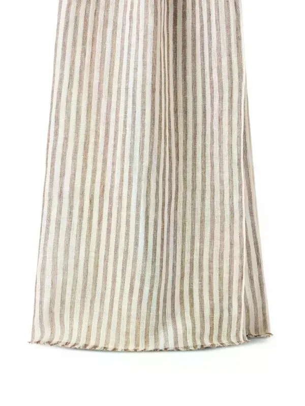 Brunello Cucinelli Striped Fringed Scarf - Neutrals