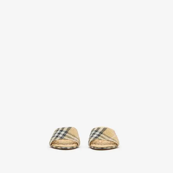 Burberry Rhinestone Check Sloane Mules
