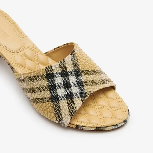 Burberry Rhinestone Check Sloane Mules