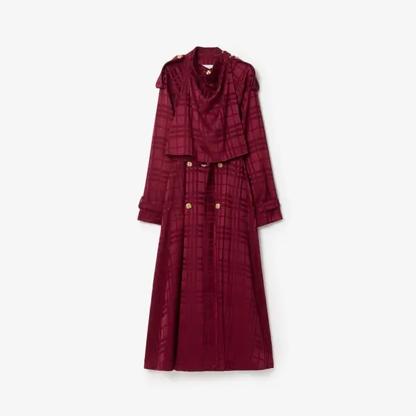 Burberry Check Silk Trench Coat