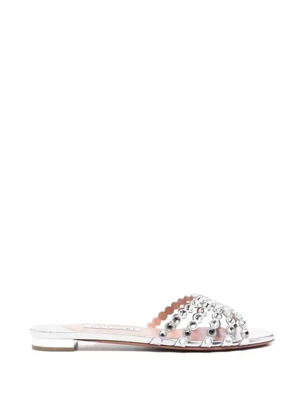 AQUAZZURA Tequila Embellished Sandals - Silver