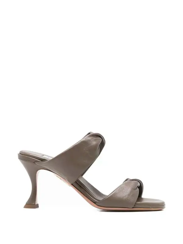 AQUAZZURA Knotted Leather Sandals - Brown