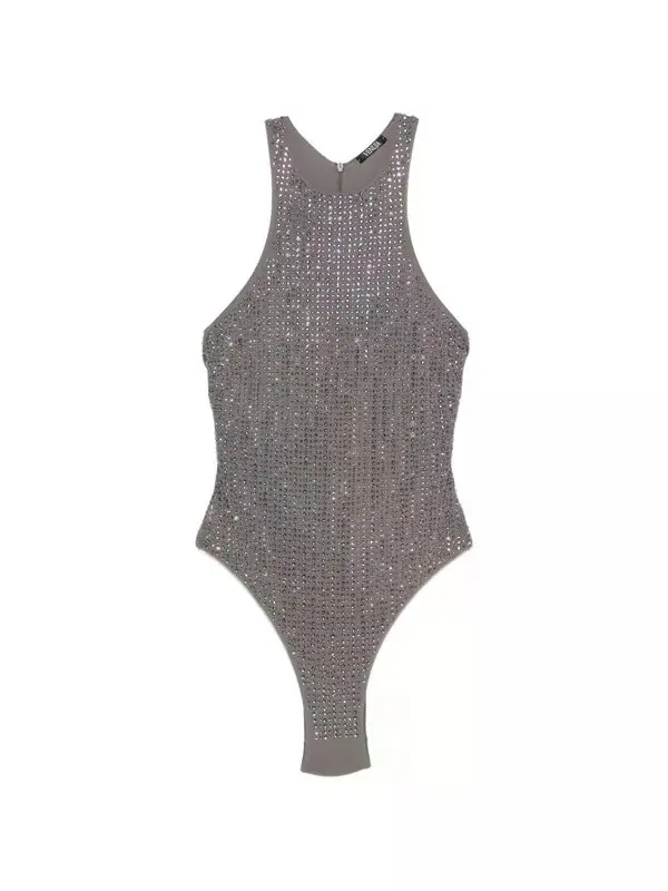 VENUJA Embellished Racerback One-piece Swimsuit - Grey