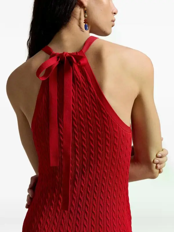 Polo Ralph Lauren Halterneck Cable-knit Mini Dress
